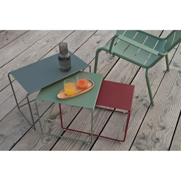 Fermob Oulala Set Of 3 Nesting Tables, Deep Blue/Acapulco Blue/Red ...